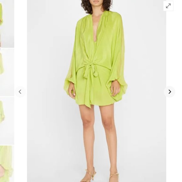 Azeeza | Dresses | Azeeza Calla Balloonsleeve Mini Wrap Dress Citron ...